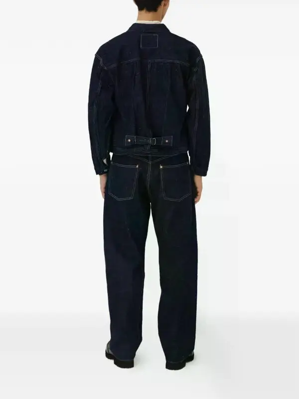KAPTAIN SUNSHINE Denim Tracker Buttoned Cotton Jacket
