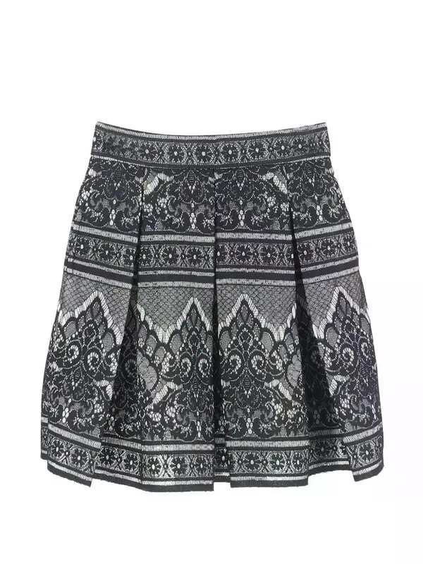 Maje Pleated Lace Mini Skirt