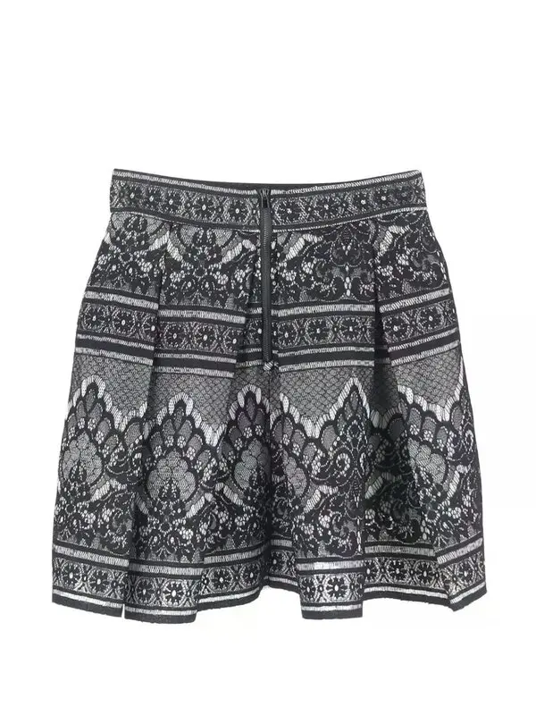 Maje Pleated Lace Mini Skirt