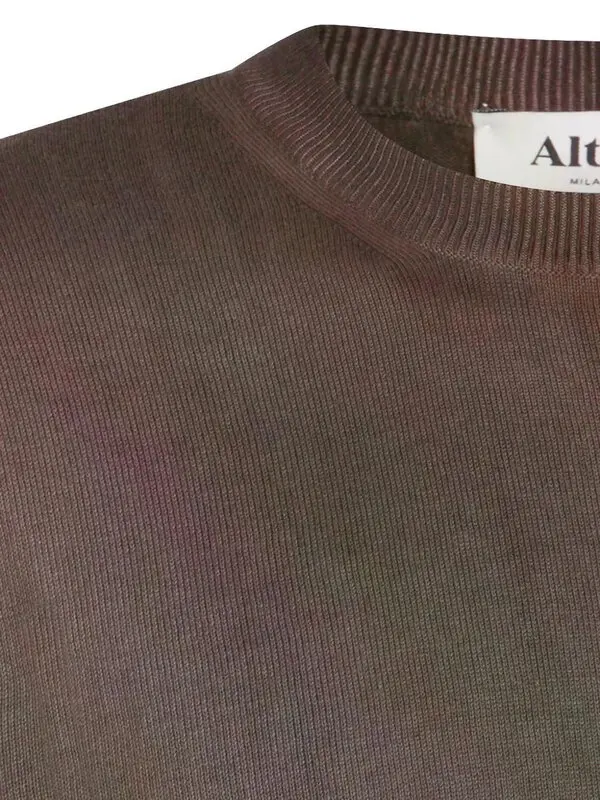 Altea Ribbed Crew Neck Sweater - Brown