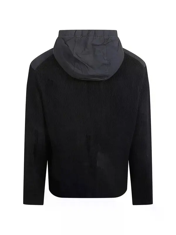 Stone Island Hooded Quilted Jacket With Ribbed Sleeves