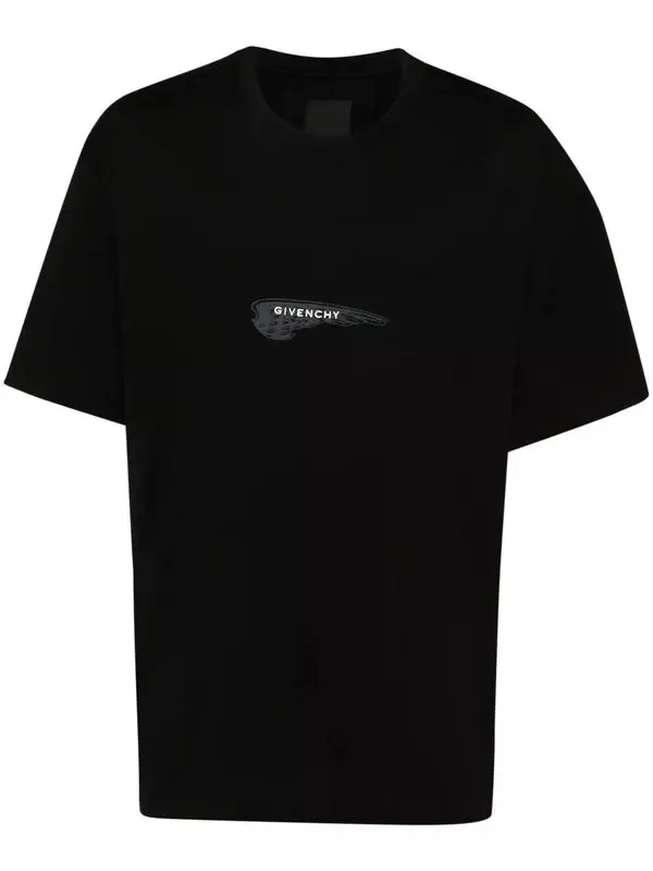Givenchy Logo-embroidered Wings-print T-shirt - Black