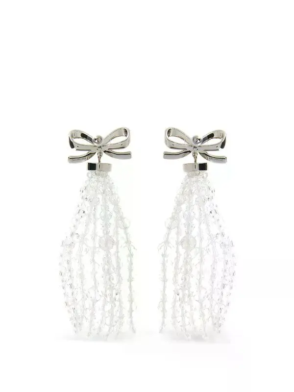 SELF-PORTRAIT Bow Beaded Drop Earrings