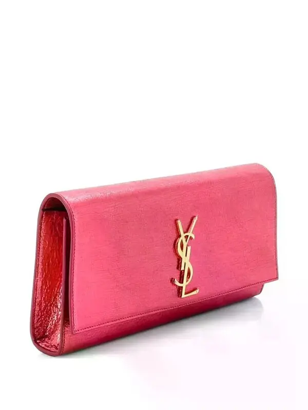 Saint Laurent Classic Monogram Calfskin Clutch Bag - Metallic