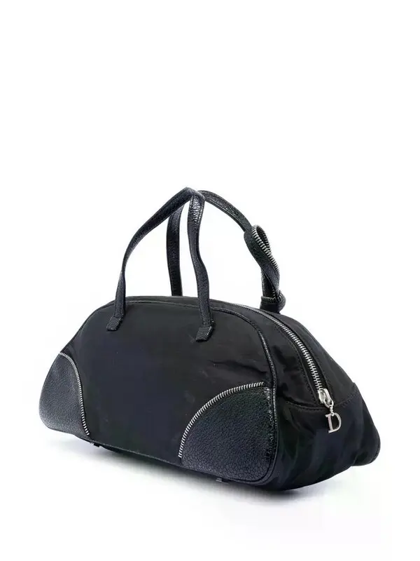 Dior Nylon And Calfskin Bow Handbag - Black