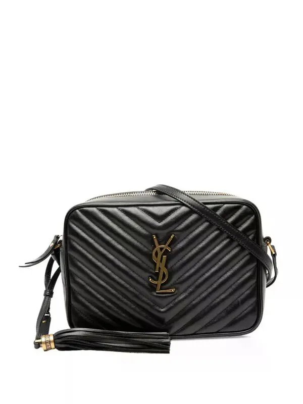 Saint Laurent Matelassé Leather Monogram Lou Camera Bag - Black
