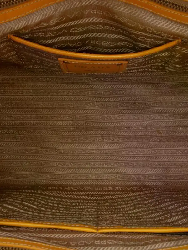Prada Saffiano Trimmed Canvas Canapa Logo Satchel