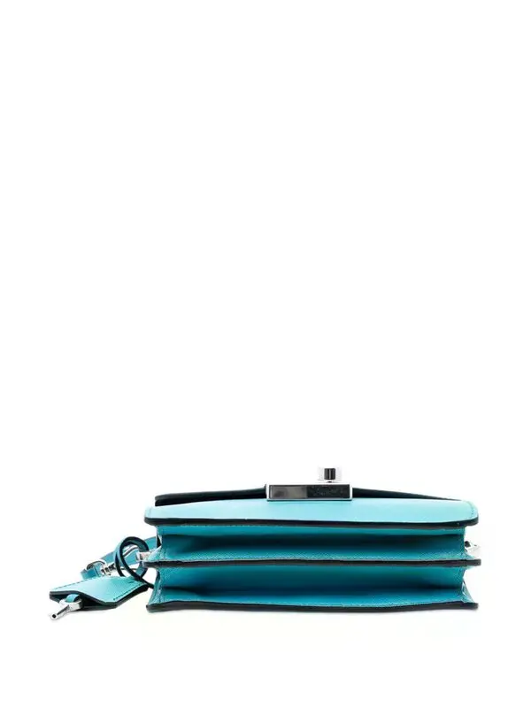 Prada Saffiano Lux Sound Lock Satchel - Blue
