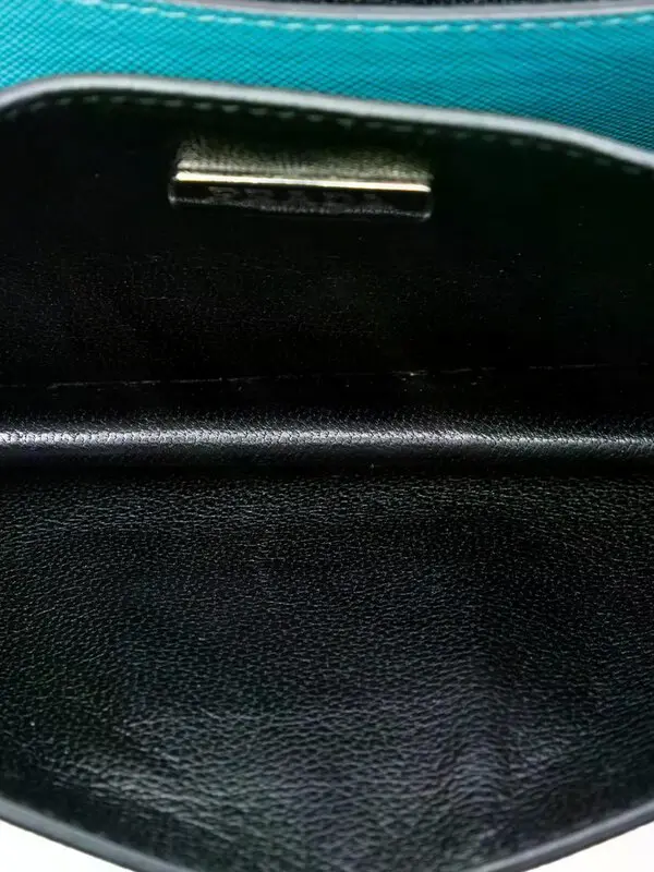Prada Saffiano Lux Sound Lock Satchel - Blue