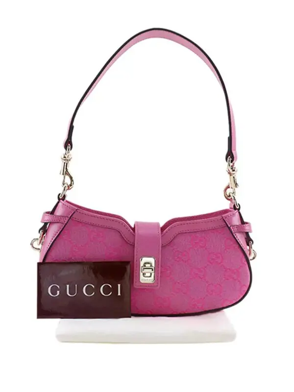 Gucci Gg Canvas Moon Side Shoulder Bag - Pink
