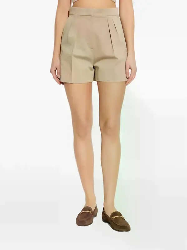 Max Mara Pleated Tobacco Beige Shorts
