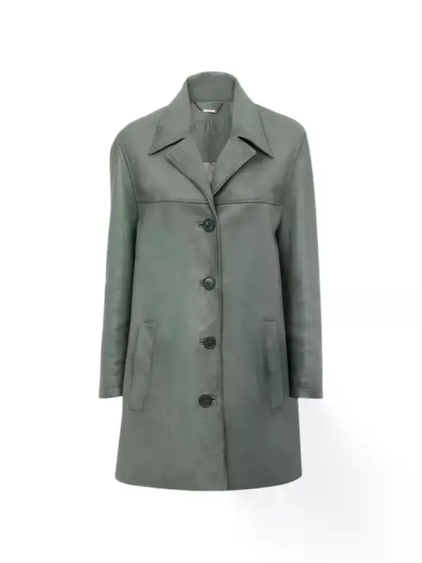 Chloé Buttoned Leather Coat