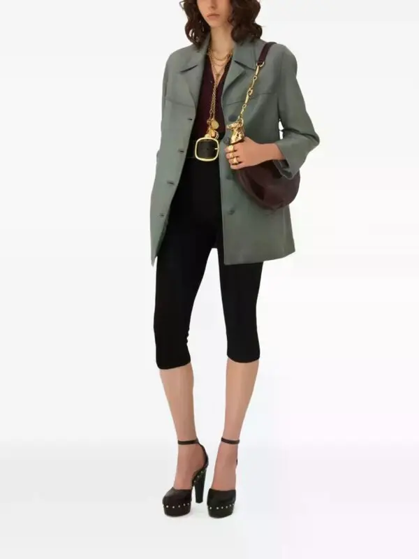Chloé Buttoned Leather Coat