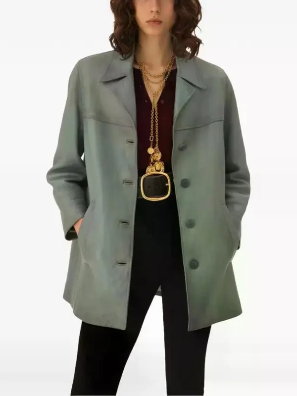 Chloé Buttoned Leather Coat