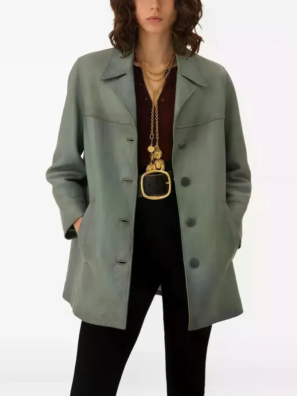 Chloé Buttoned Leather Coat