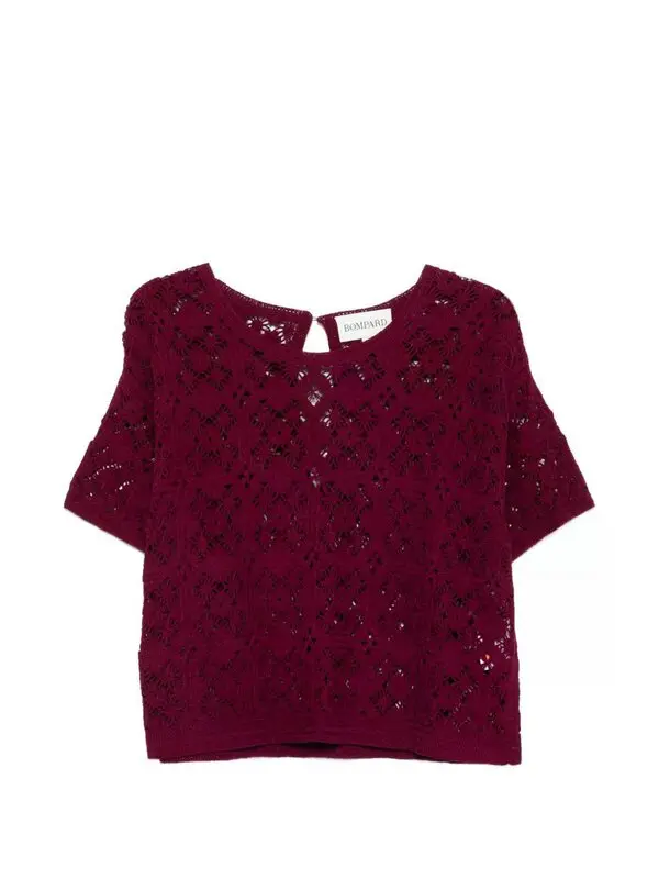 Eric Bompard Guipure Openwork Button Blouse