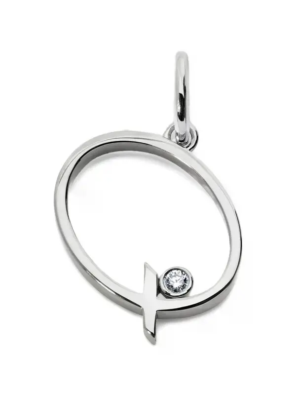 Monica Vinader Solitaire Diamond Initial Pendant - Silver