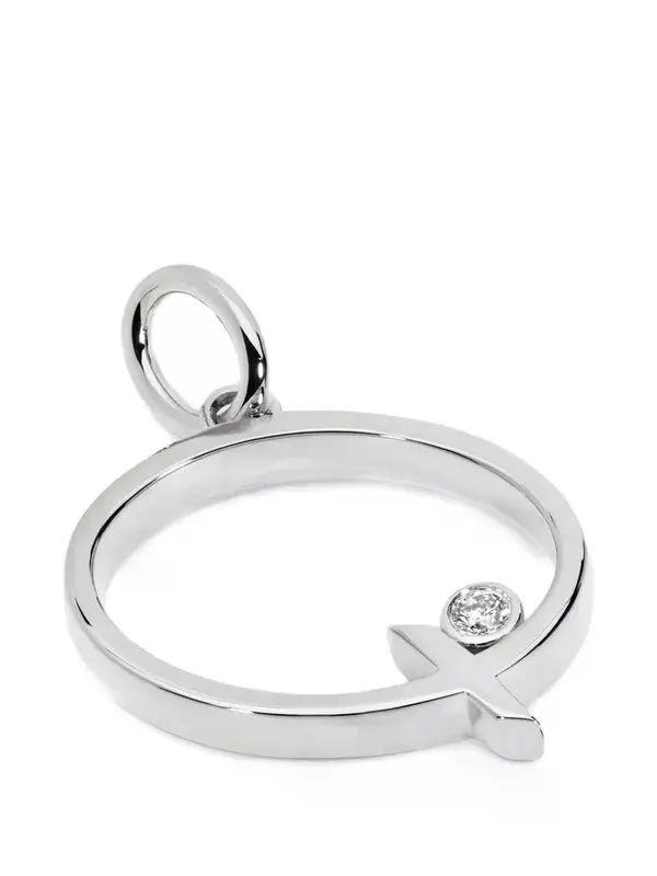 Monica Vinader Solitaire Diamond Initial Pendant - Silver