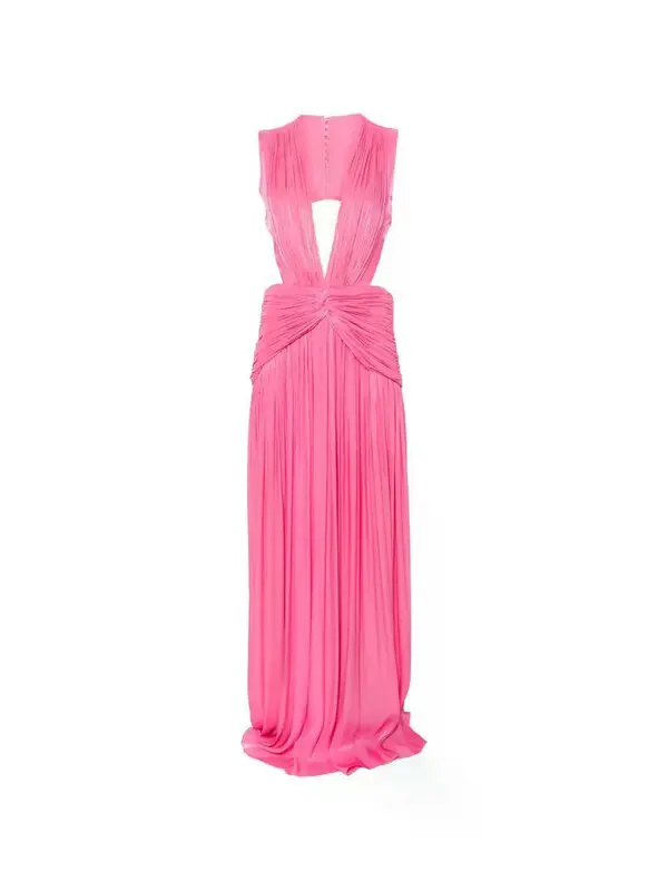 Costarellos Silla Cutout-detail V-neck Maxi Dress - Pink