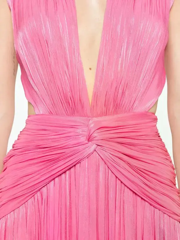 Costarellos Silla Cutout-detail V-neck Maxi Dress - Pink