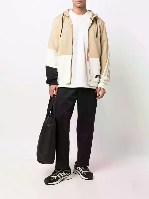 Adidas Three-stripe Panelled Zip Hoodie