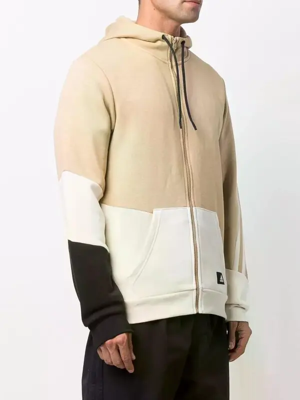 Adidas Three-stripe Panelled Zip Hoodie