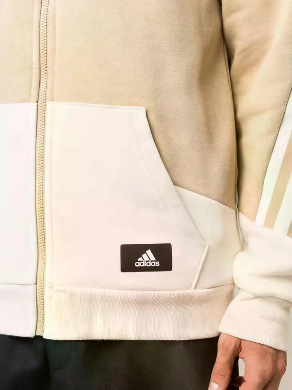 Adidas Three-stripe Panelled Zip Hoodie