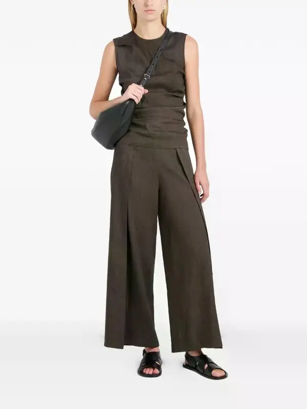 Proenza Schouler White Label Calla Pleated Palazzo Pants - Brown