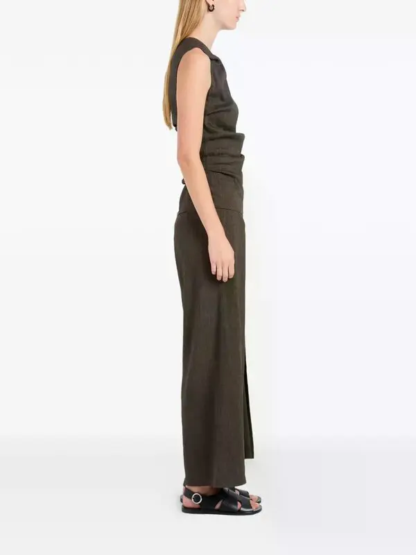 Proenza Schouler White Label Calla Pleated Palazzo Pants - Brown