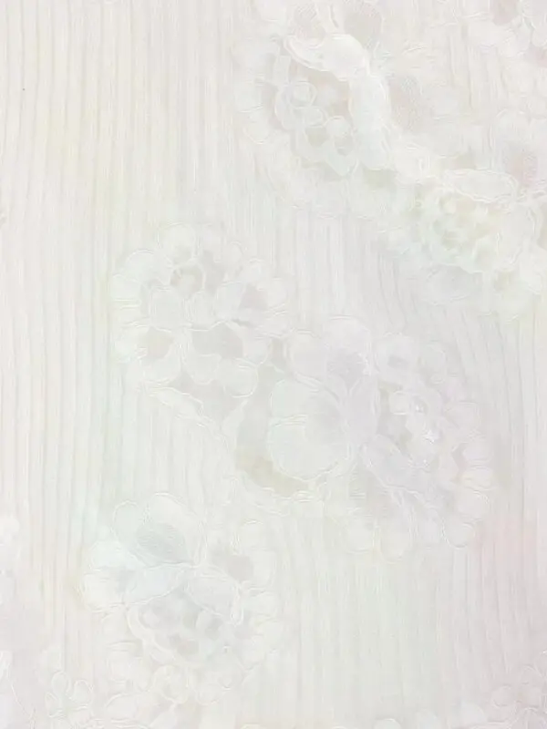 Ermanno Scervino Sleeveless Lace Trimmed Ribbed Knit Top