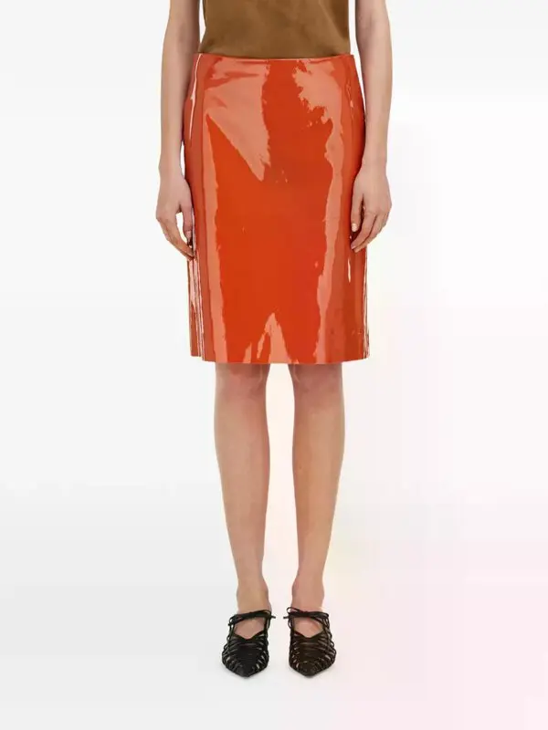 FERRAGAMO Patent Leather Pencil Skirt