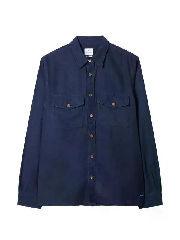 Paul Smith Lyocell Pocket Shirt - Blue