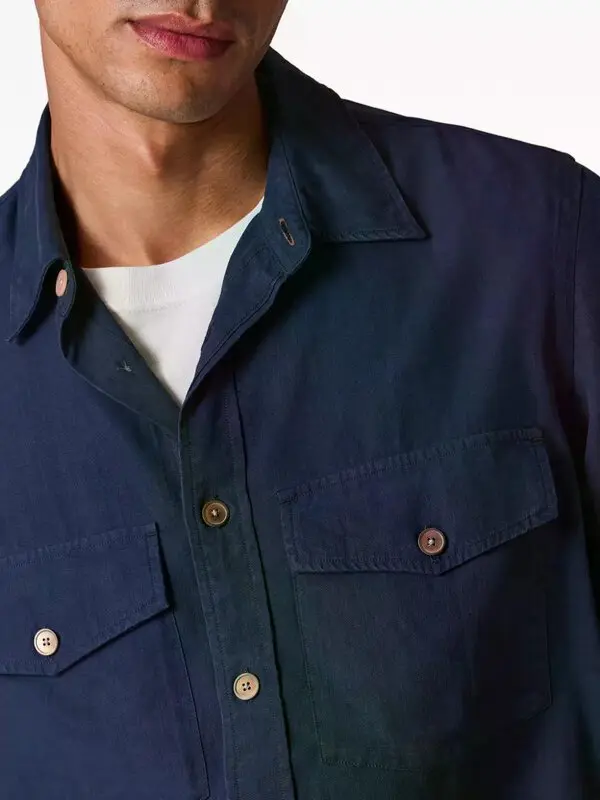 Paul Smith Lyocell Pocket Shirt - Blue