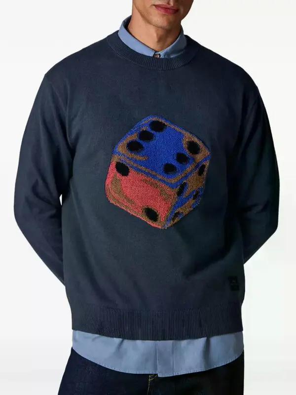 Paul Smith Dice Graphic Crew Neck Sweater - Blue