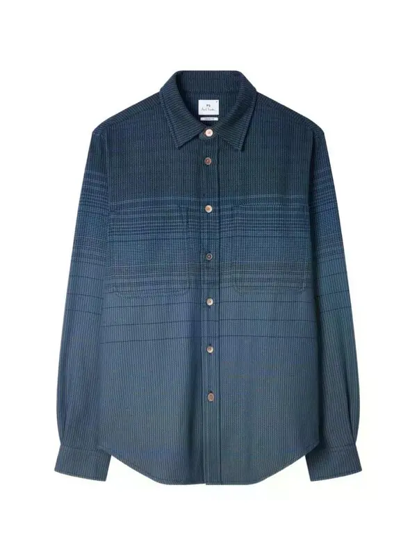 Paul Smith Gradient Buttoned Checked Shirt