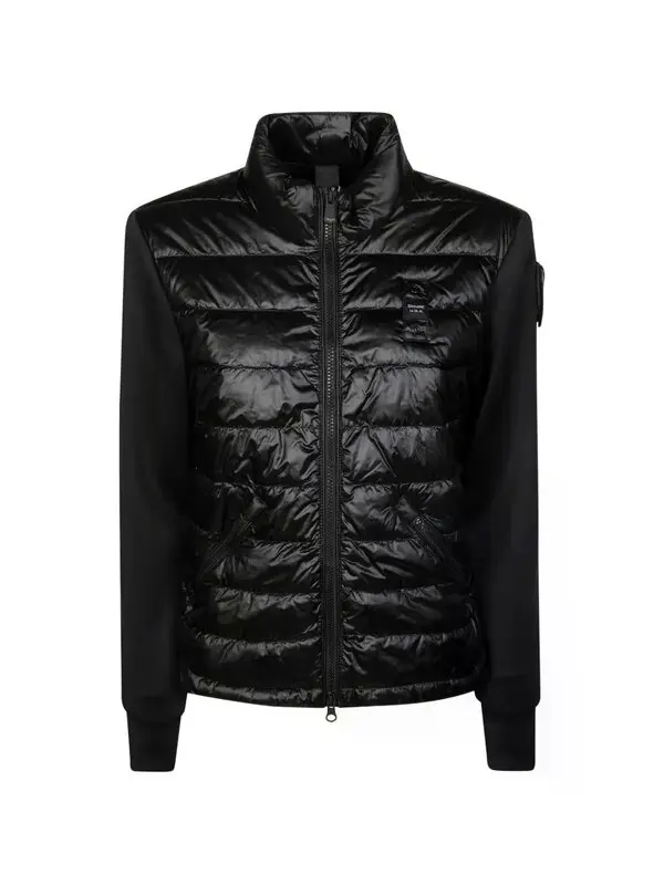 BLAUER. Quilted Jacket With Zip Fastening And Logo Patch - Black