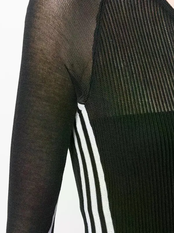 Adidas One-shoulder Fitted Bodysuit With Signature Stripes