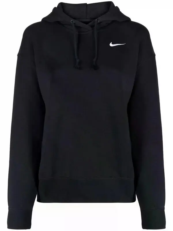 Nike Swoosh-embroidered Cotton-blend Hoodie - Black