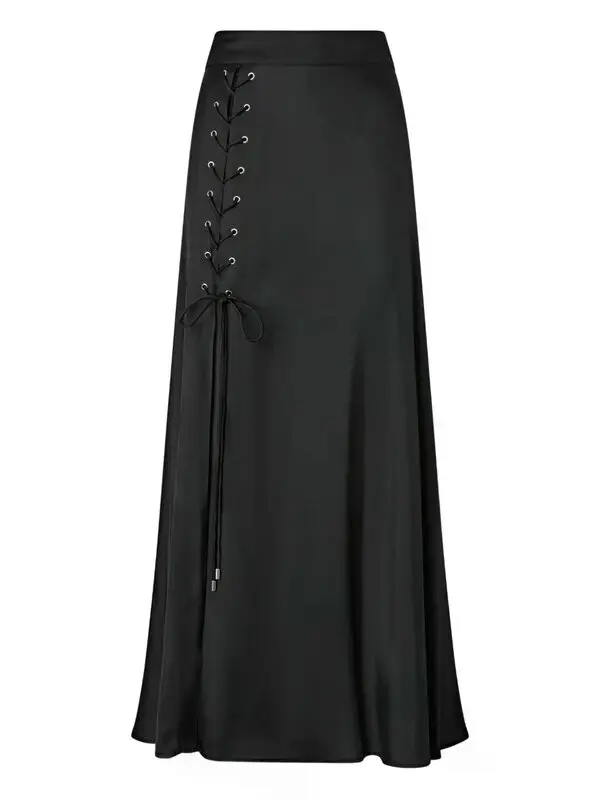 Pinko Long Skirt With Slit And Lacing Detail