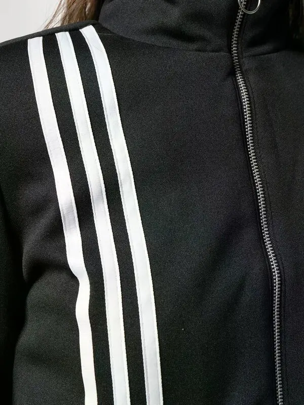 Adidas Cropped Sweatshirt With Zip And Signature Stripes