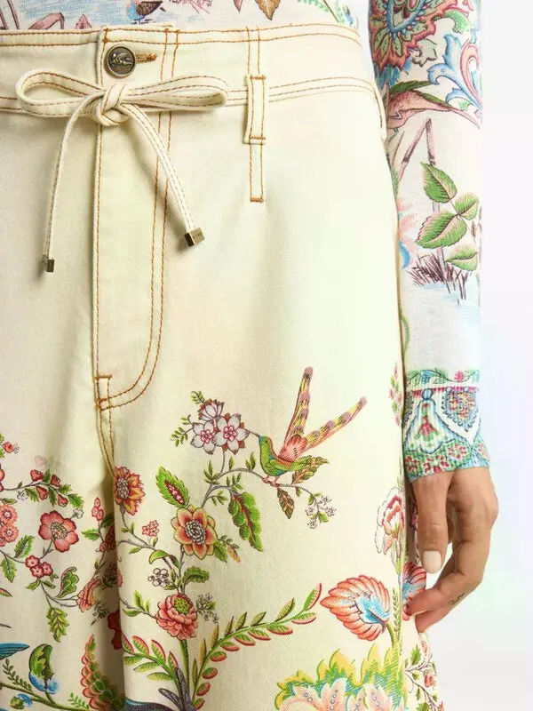 Etro Flora Fauna-print Wide-leg Jeans