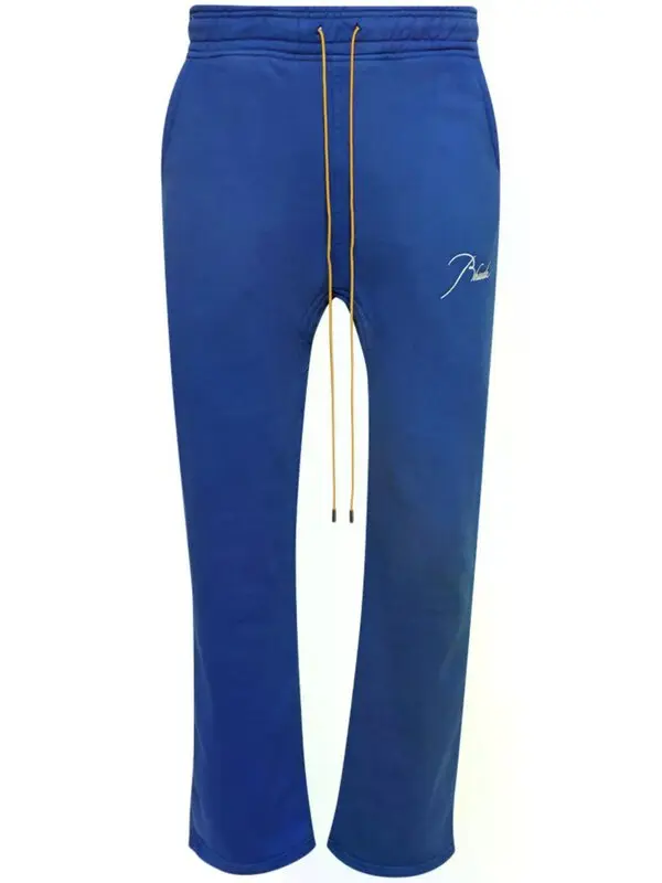 Rhude Fleece Drawstring Track Pants - Blue