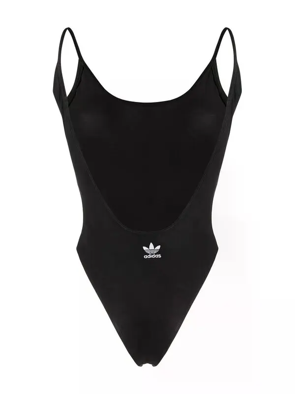 Adidas Striped Open-back Bodysuit