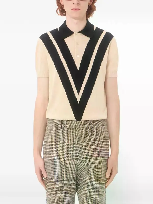 Valentino Garavani Cotton Polo Shirt With Inlaid V