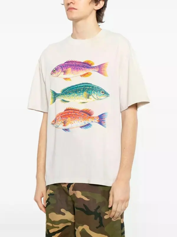 MELT Fish-print T-shirt - Neutrals