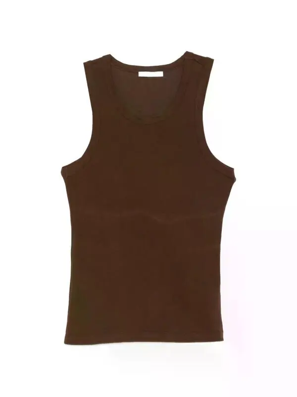 ENTIRE STUDIOS Ribbed Knit Jersey Top - Brown