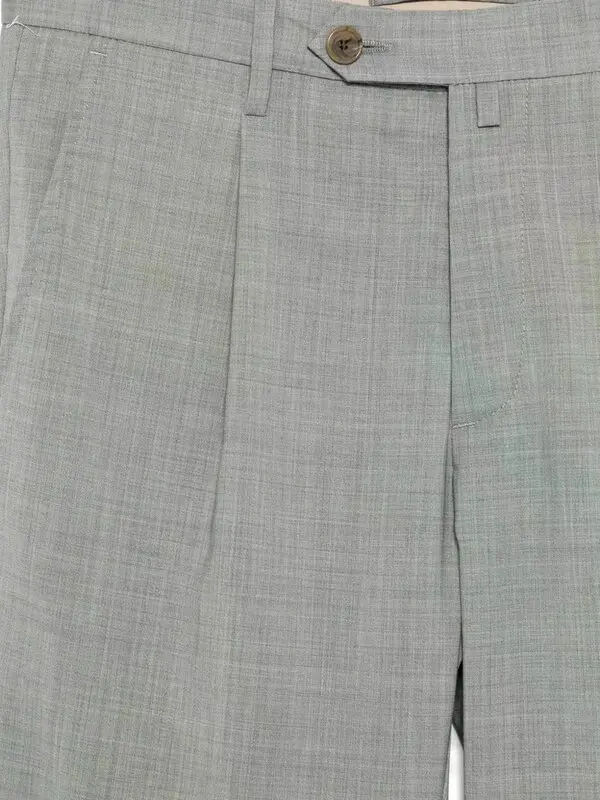 MYTHS Pleated Cuffed Button-fastening Trousers