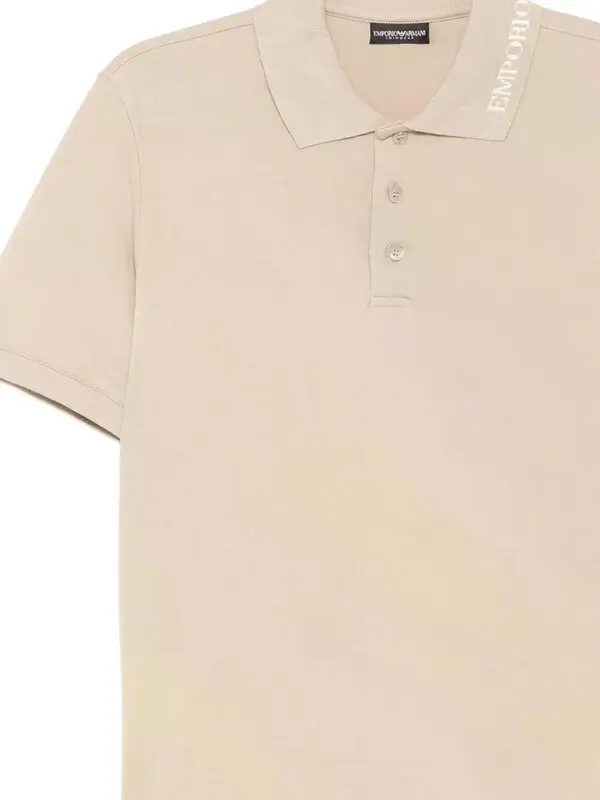 Emporio Armani Logo Polo Shirt - Neutrals