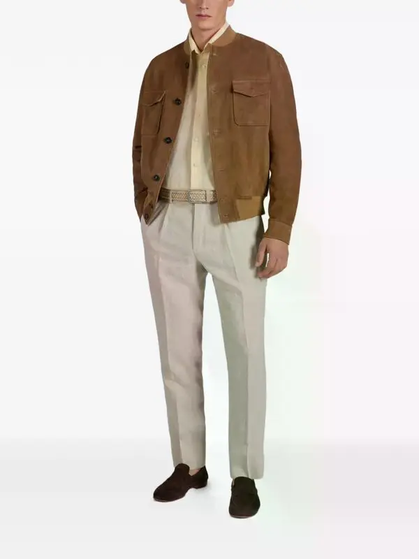 Incotex Patterned Linen Trousers