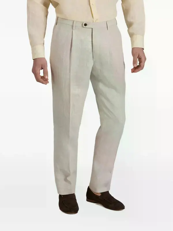 Incotex Patterned Linen Trousers